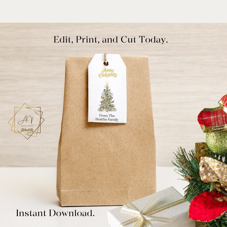 Personalized Christmas Tags Printable Christmas Tree Gift - Etsy