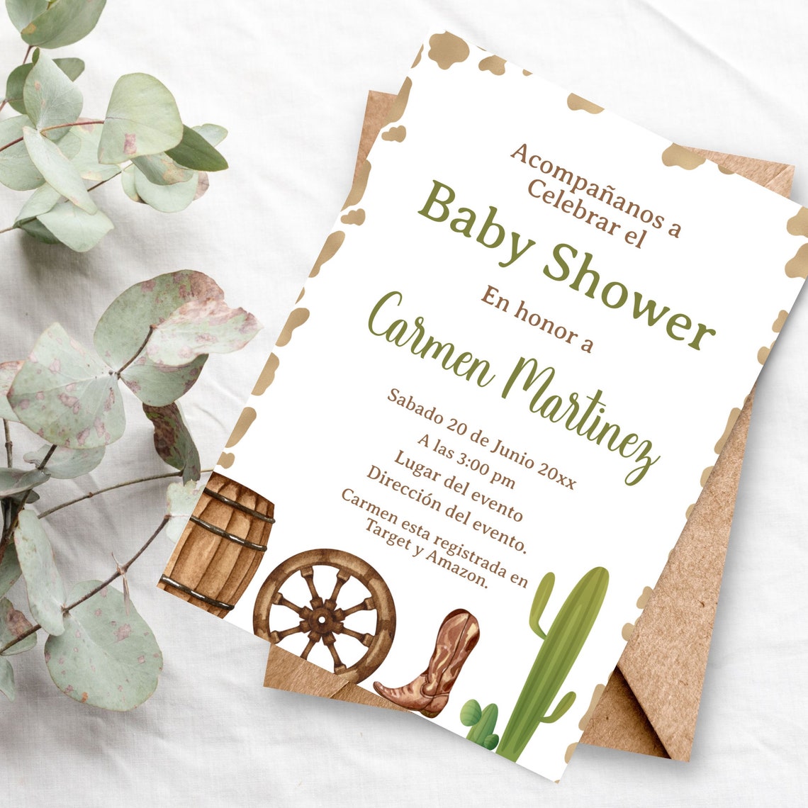Spanish Baby Shower Printable Invitation for Boy - Invitación De ...
