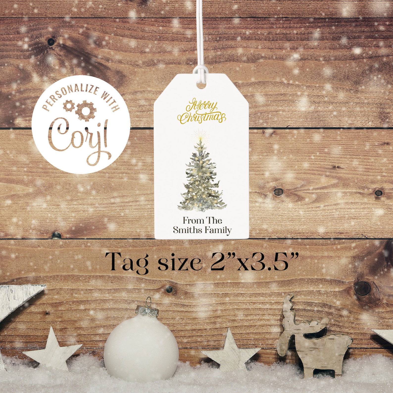 Personalized Christmas Tags Printable Christmas Tree Gift - Etsy