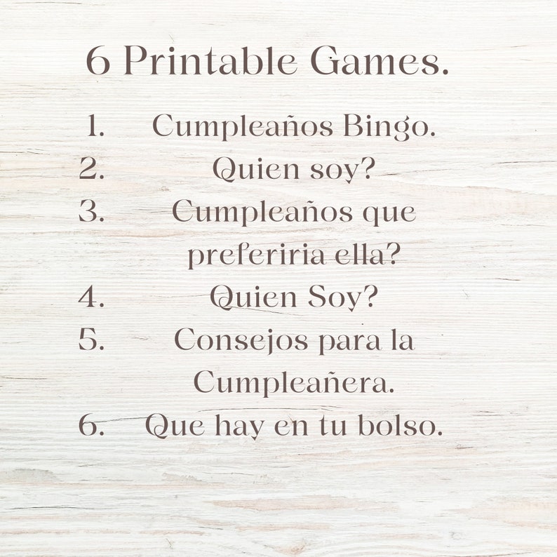Juego para Cumpleaños imprimible en Español-Actividad no - Etsy España