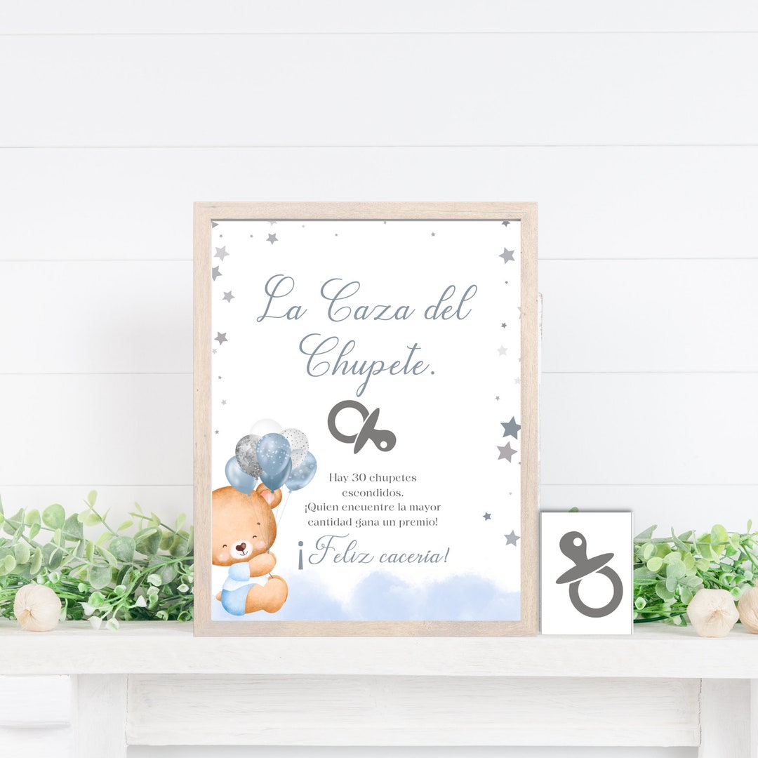 Spanish Baby Shower Game, the Pacifier Hunt Boys Baby Shower Game ...