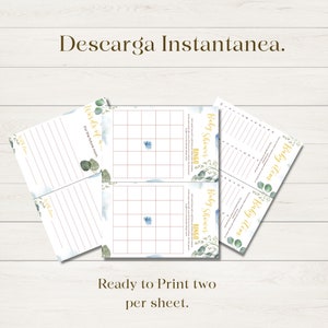 Bilingual Eucalyptus Boys Baby Shower Games, 19 Greenery and Blue ...