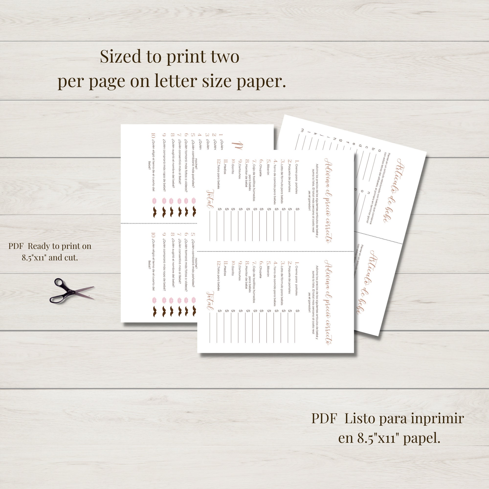 Juegos para baby shower paquete de juegos para baby shower - Etsy México