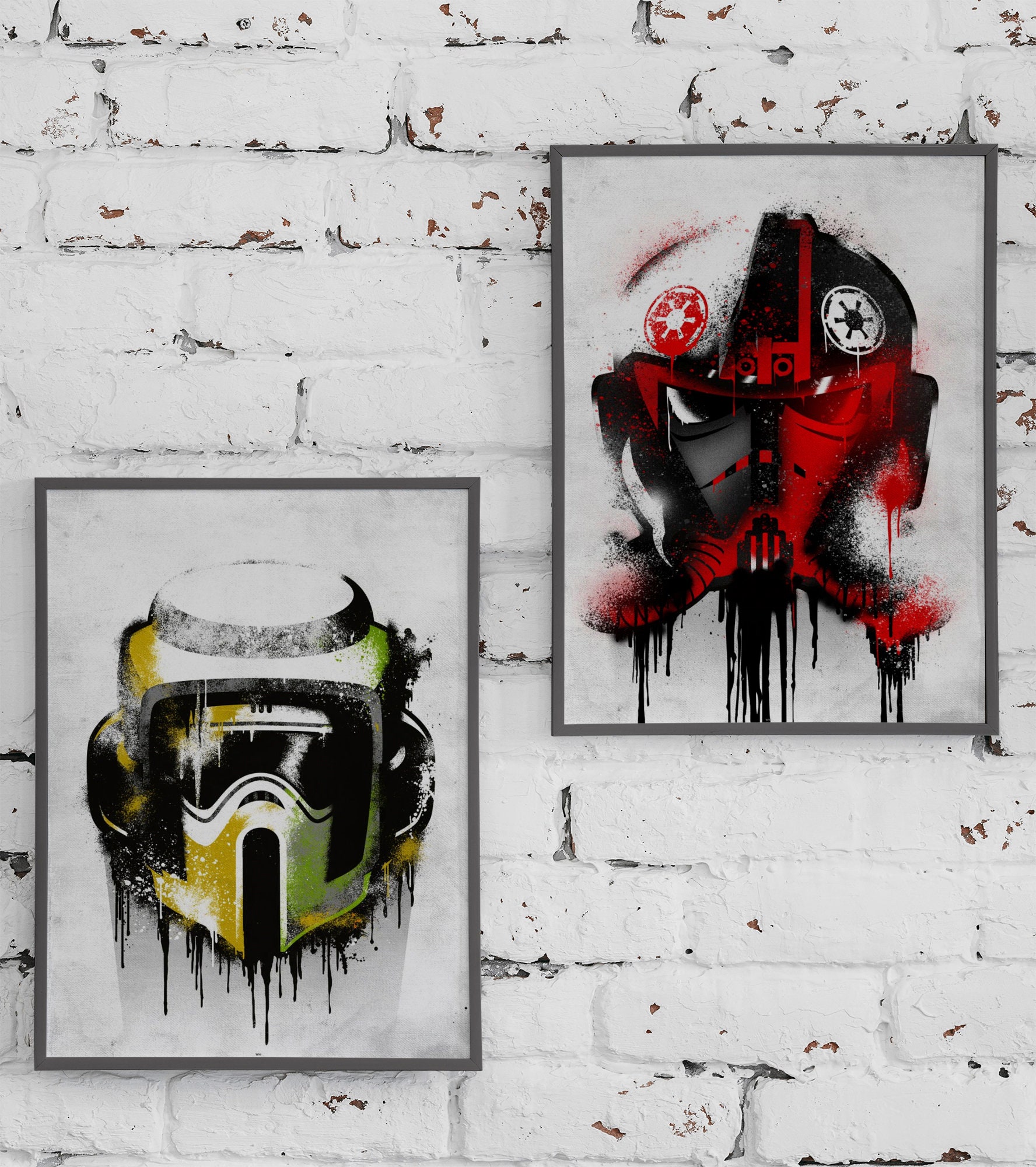 Star Wars Helmet Graffiti Poster Set Digital Download Printables 8.5x11 ...