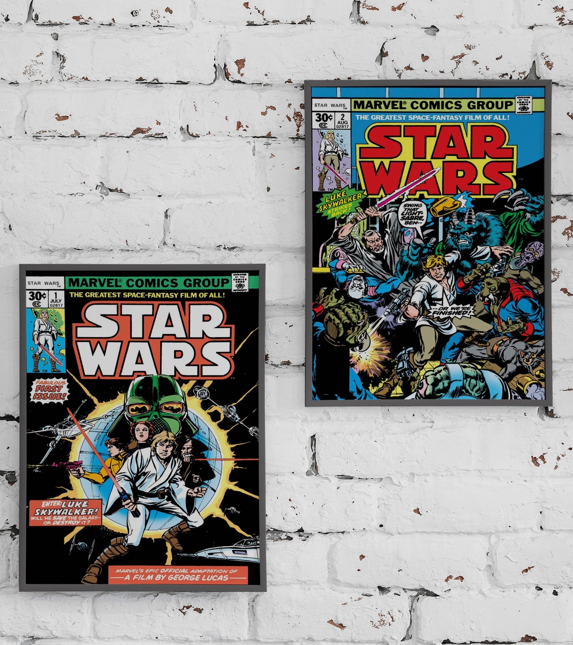 Star Wars Vintage Comic Book Cover Art Poster Set Digital Download ...
