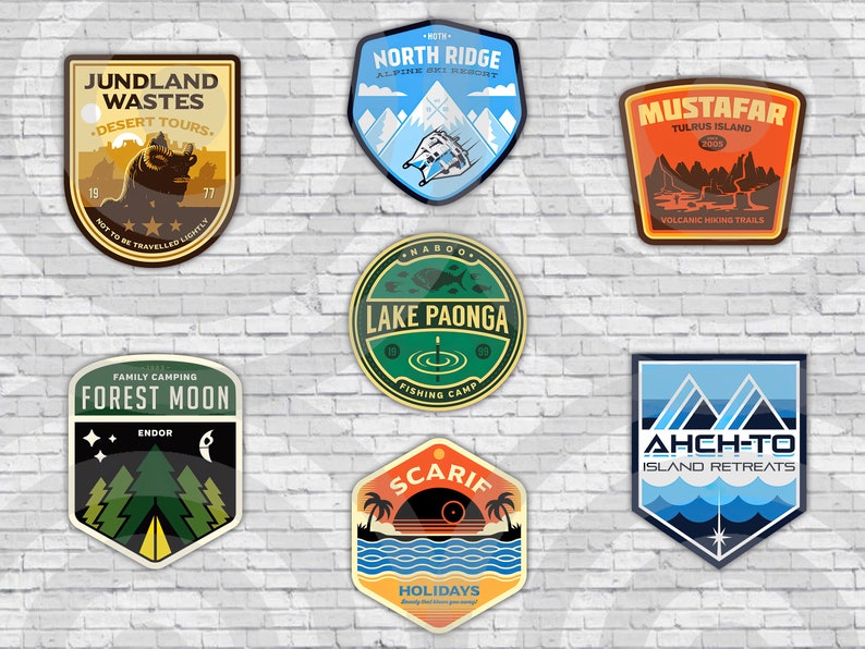 Star Wars Planets Travel Logo Patches - PNG Digital Download - Set of 7 ...