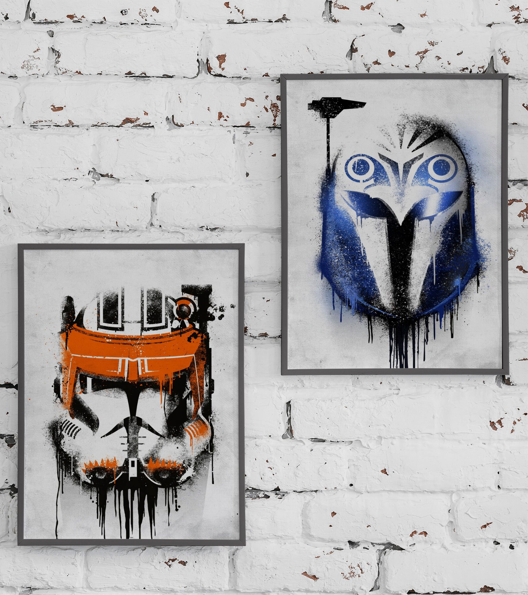 Star Wars Helmet Graffiti Poster Set Digital Download Printables 8.5x11 ...