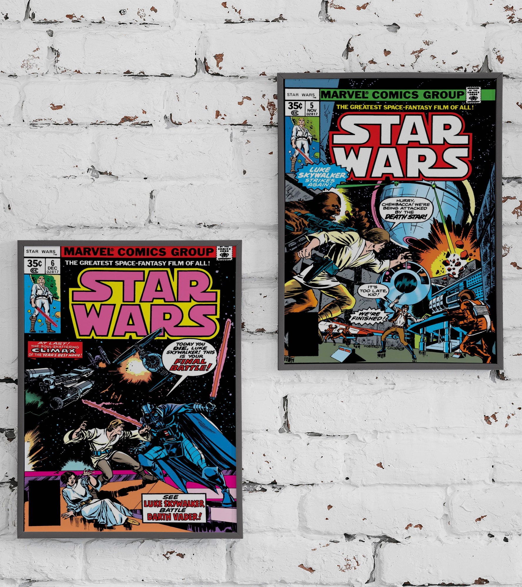 Star Wars Vintage Comic Book Cover Art Poster Set Digital Download ...
