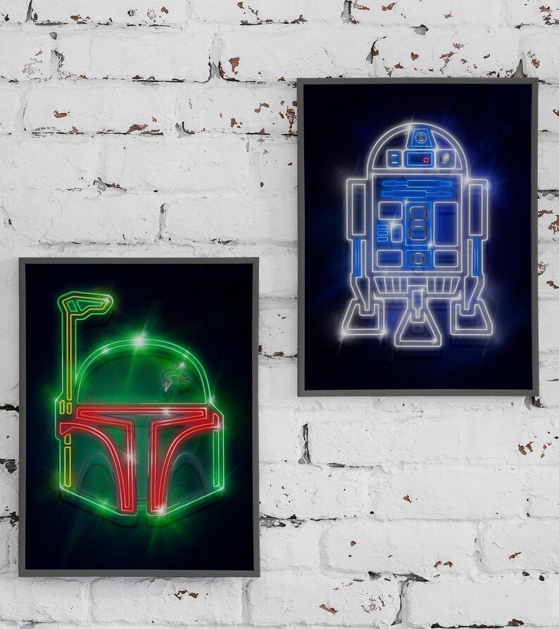 Star Wars Neon Poster Set of 14 Digital Download Printables 8.5x11 ...