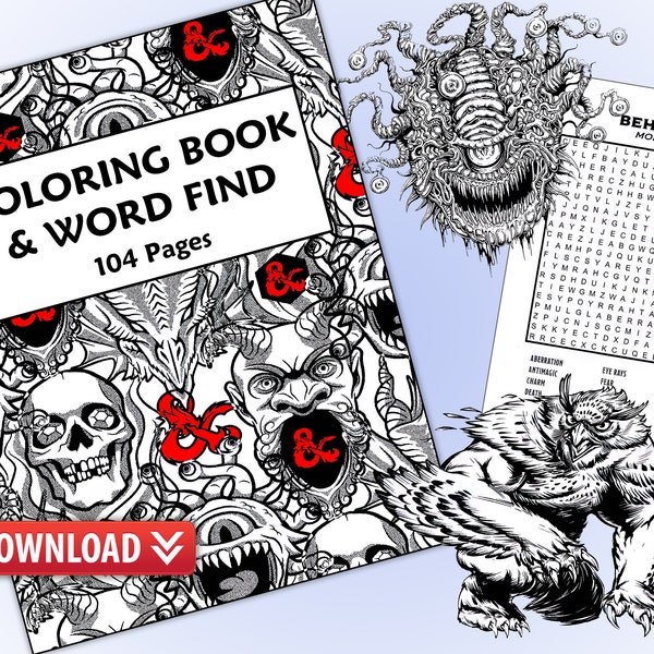 Dungeons and Dragons Coloring Book - Etsy