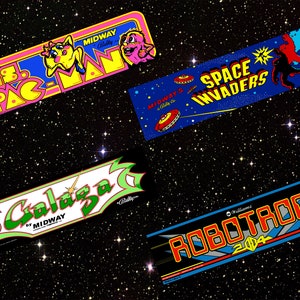 Retro Arcade Marquee Signs - Set of Eighty (80) - 8"x2.25" 300 DPI ...