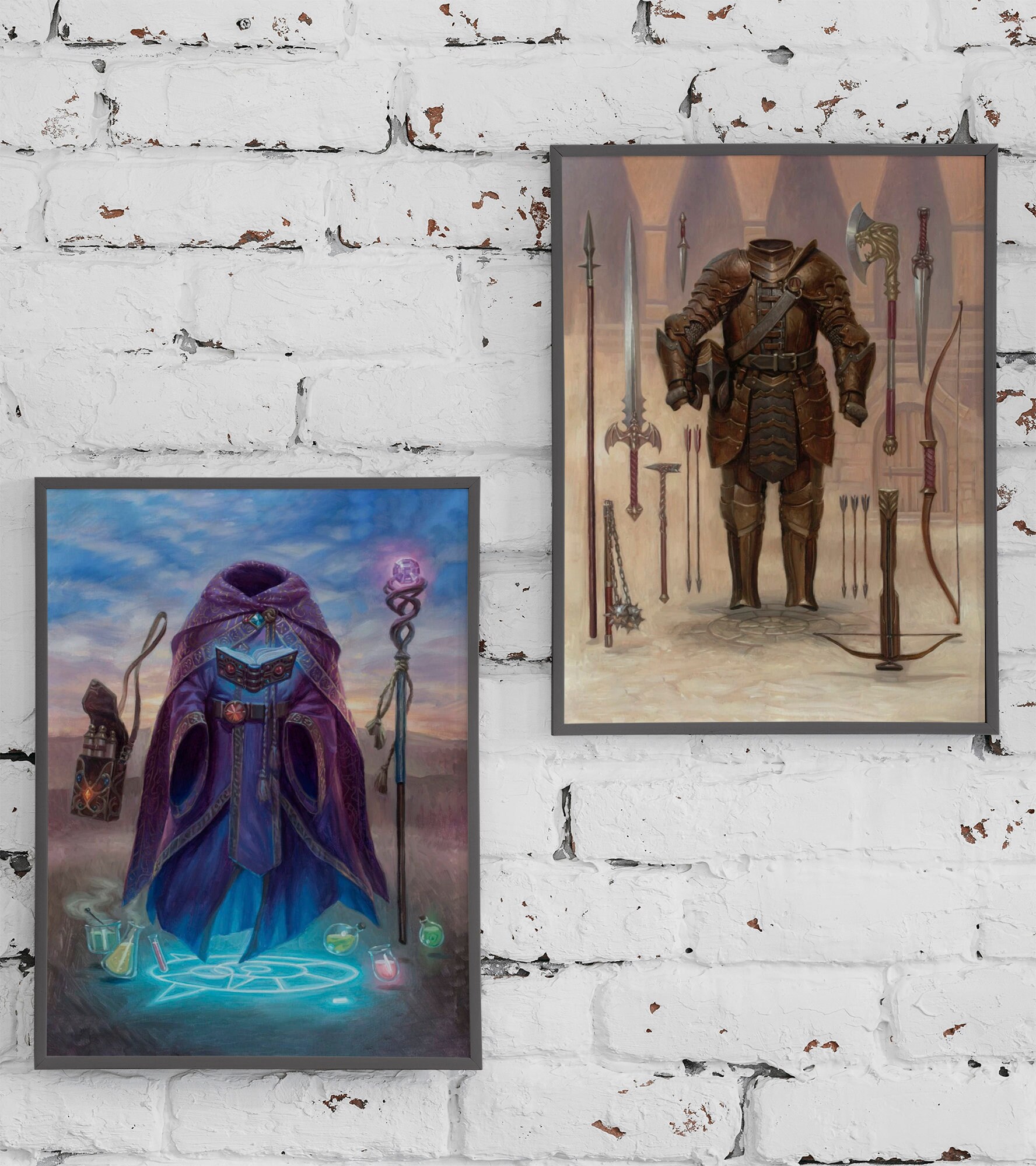 Dungeons and Dragons Character Class Illustration Poster Set Digital ...