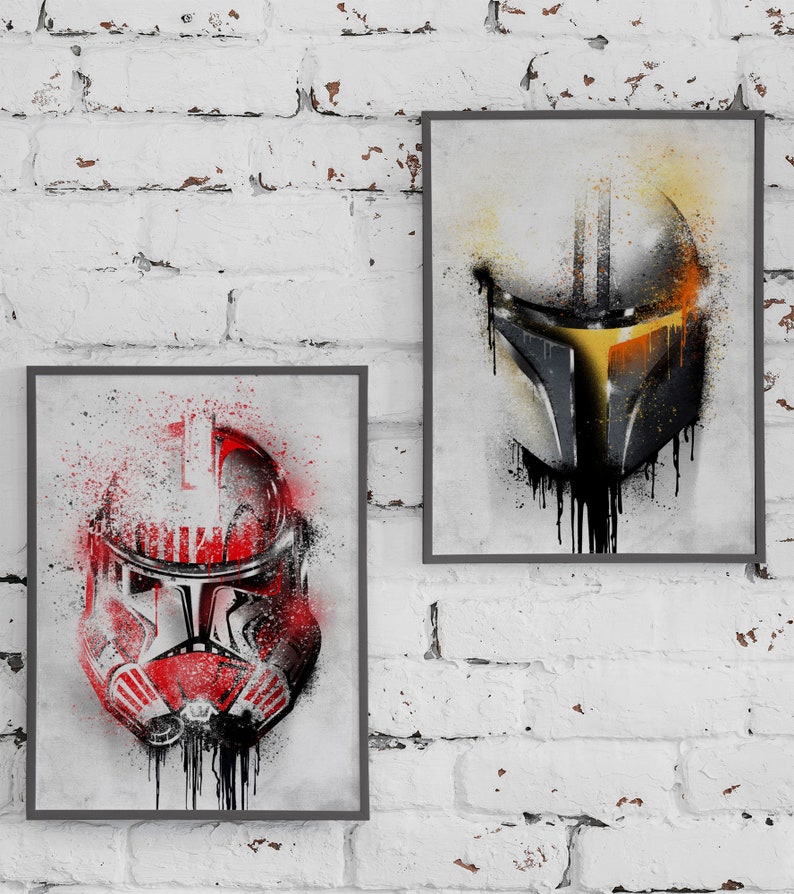 Star Wars Helmet Graffiti Poster Set Digital Download Printables 8.5x11 ...