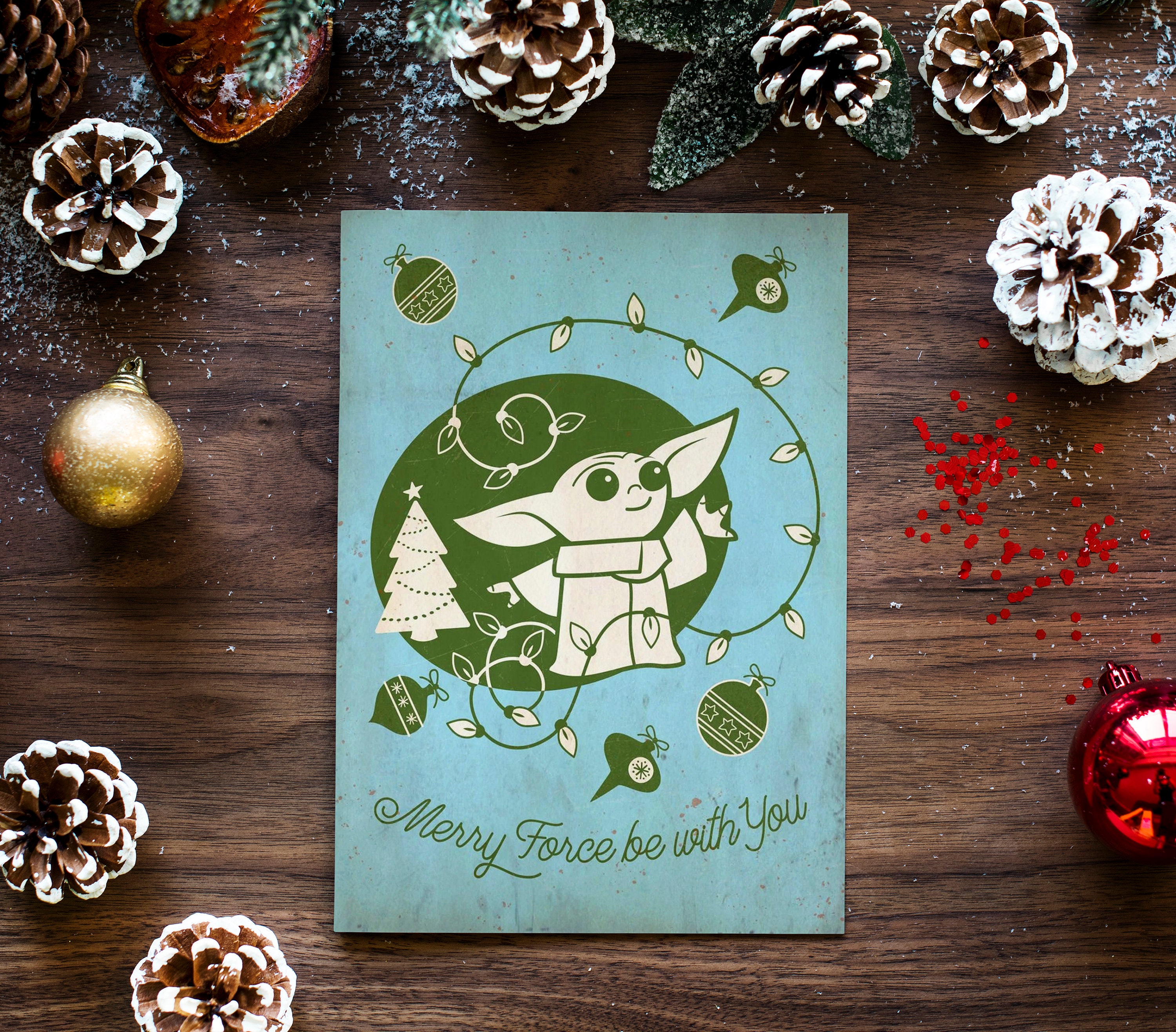Star Wars Baby Yoda Grogu the Child Christmas Card Set | Digital ...