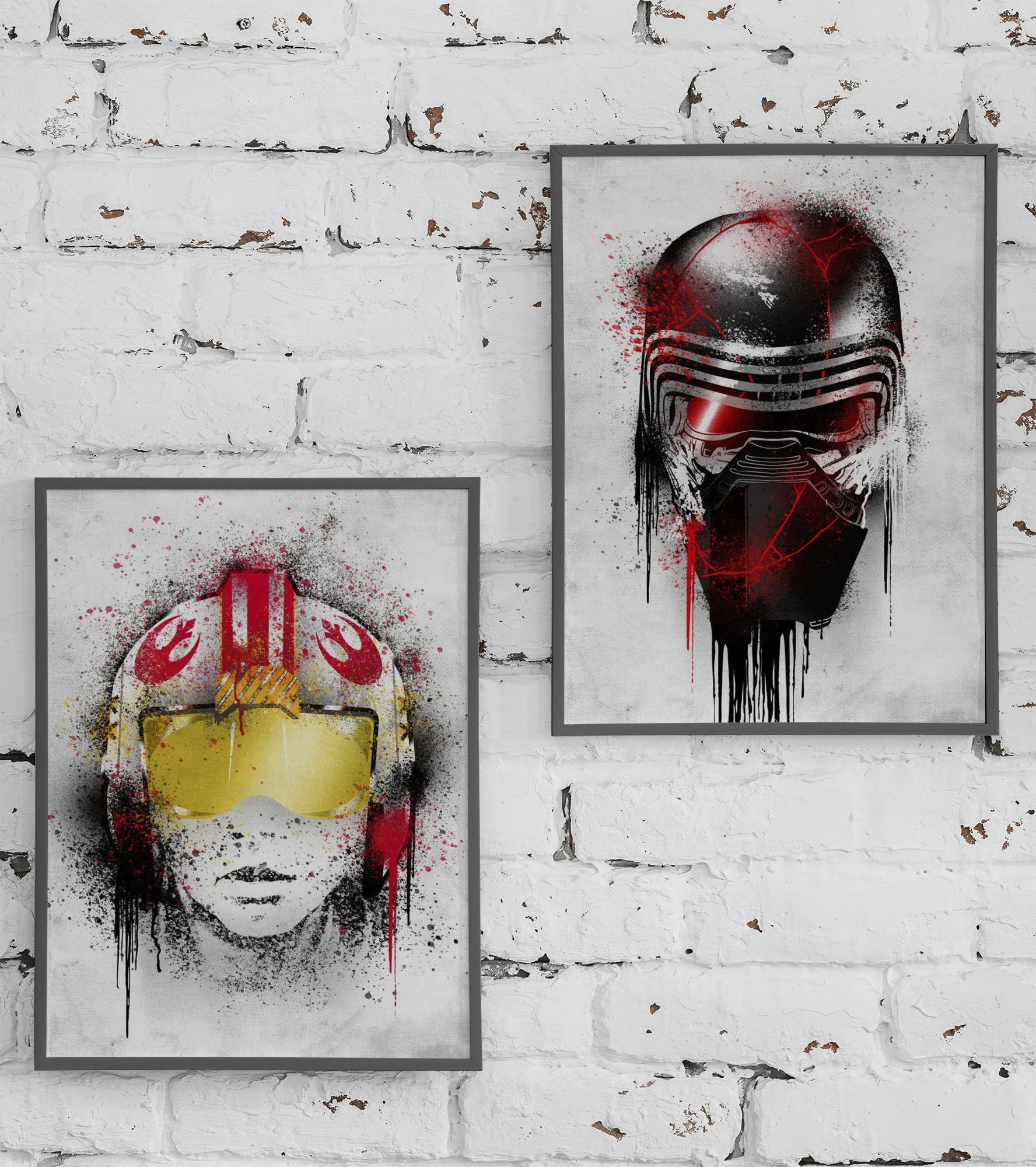 Star Wars Helmet Graffiti Poster Set Digital Download Printables 8.5x11 ...