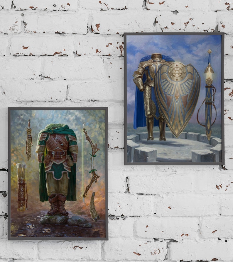 Dungeons and Dragons Character Class Illustration Poster Set Digital ...