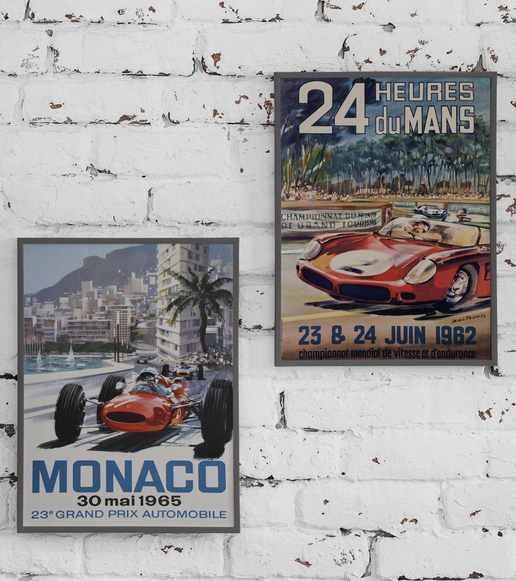 Vintage Car Races Poster Set Digital Download Printable Art 5x7 Monaco ...