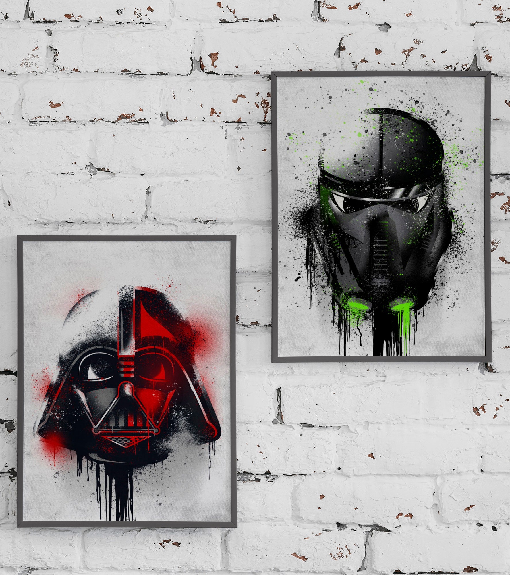 Star Wars Helmet Graffiti Poster Set Digital Download Printables 8.5x11 ...