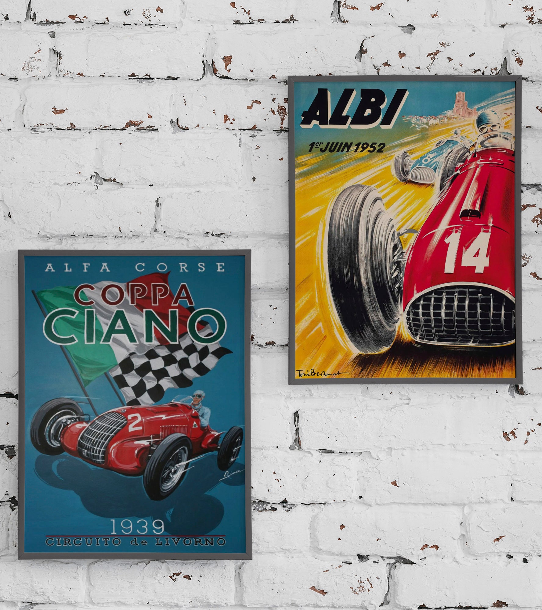 Vintage Car Races Poster Set | Digital Download Printable Art | 5x7 ...