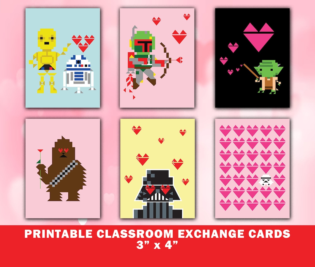 Star Wars Valentine Classroom Exchange Card Set Digital Download ...