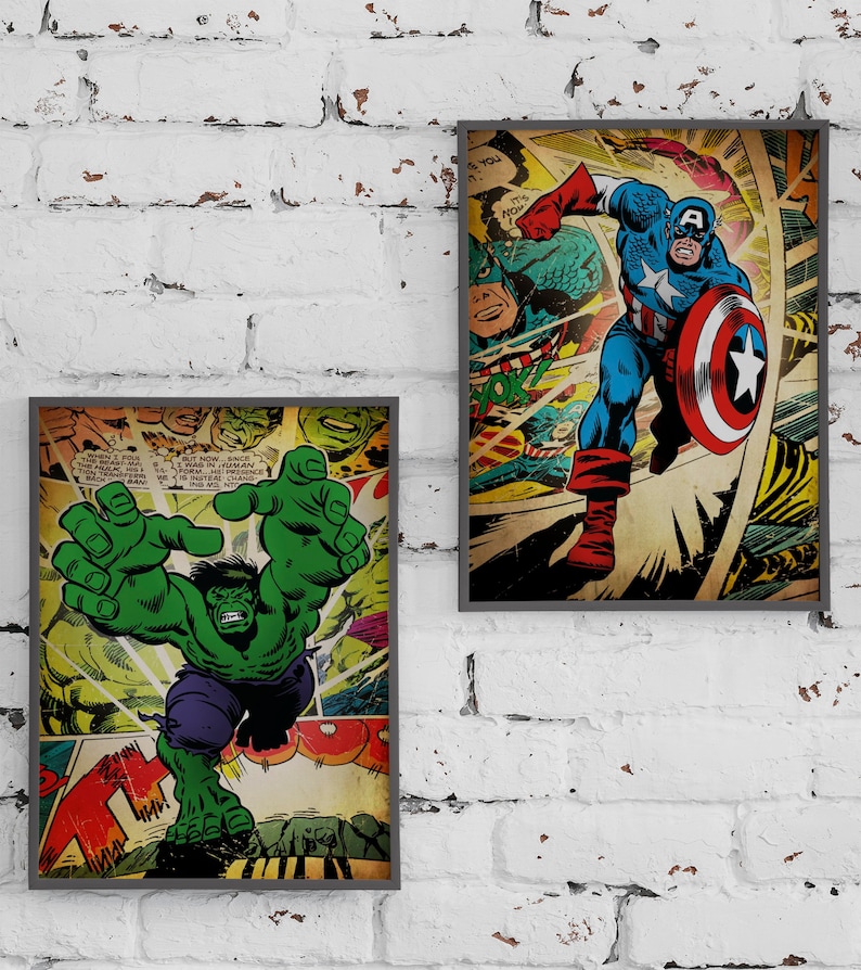 Marvel Comics Silver Age Poster Set | Digital Download Printables | 8 ...