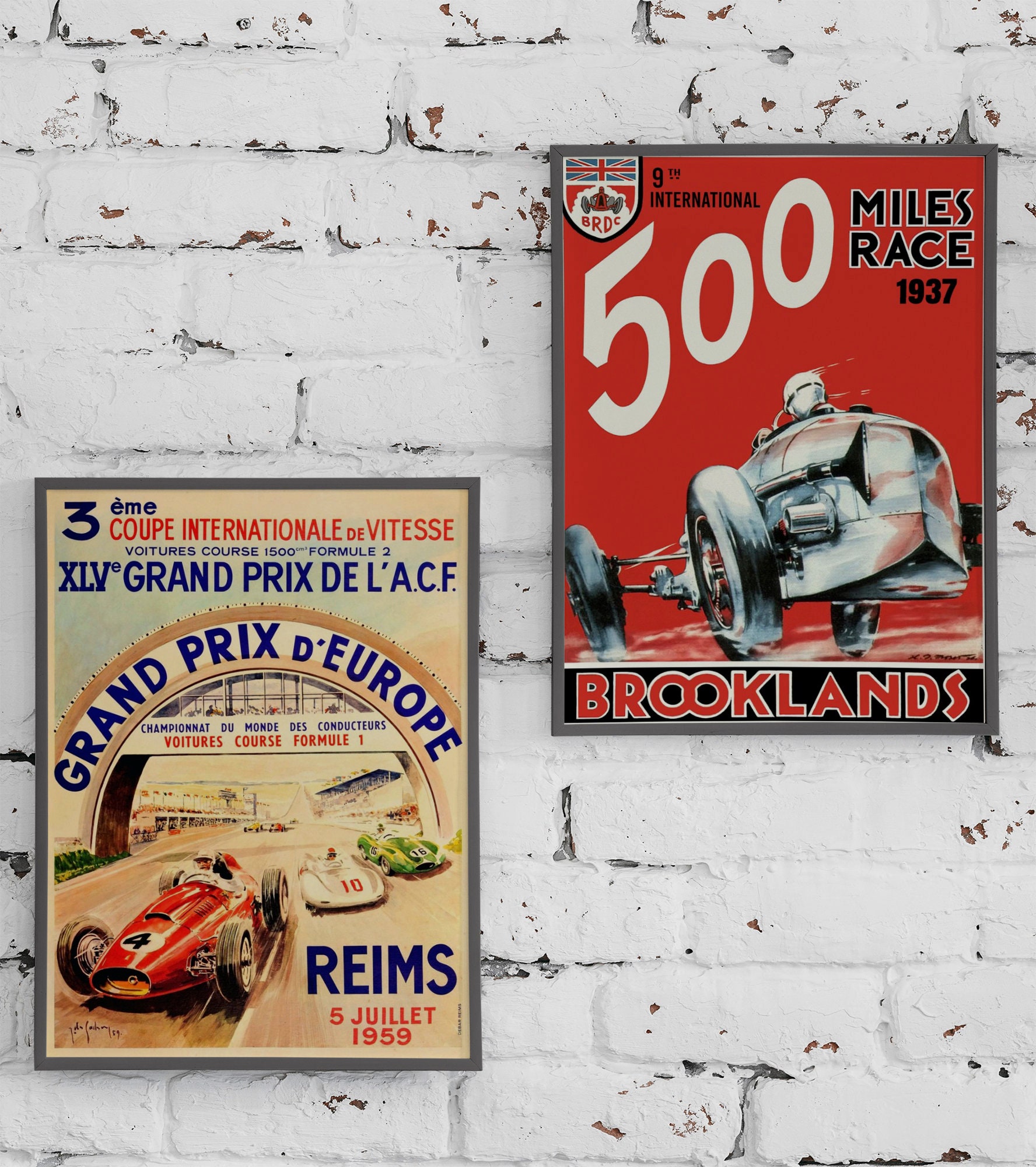 Vintage Car Races Poster Set Digital Download Printable Art 5x7 Monaco ...