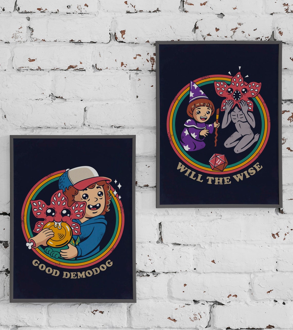 Stranger Things Cartoon Characters Kawaii Poster Set Digital - Etsy