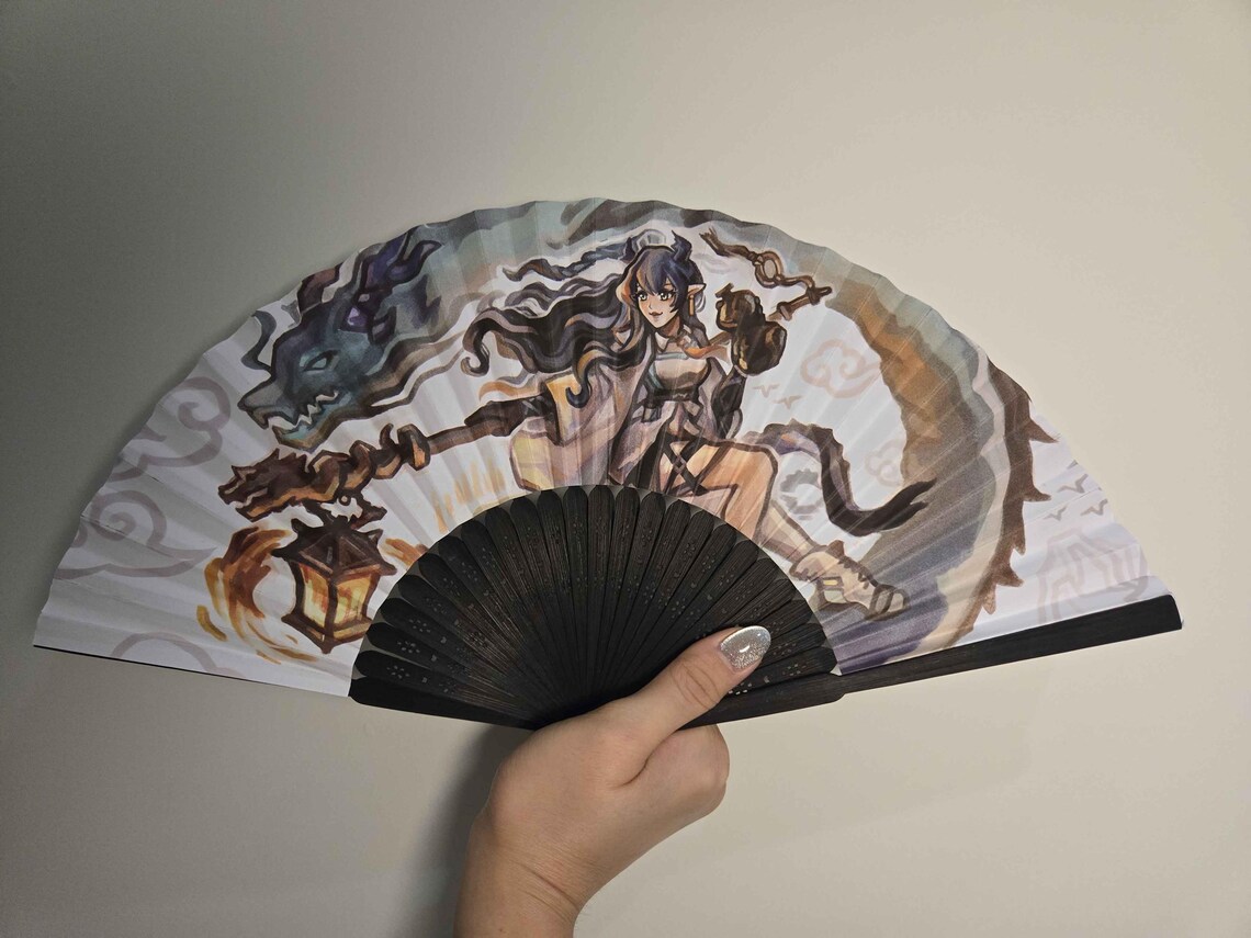 Dusk and Ling Dragon Sisters Arknights Paper Handheld Fan - Etsy