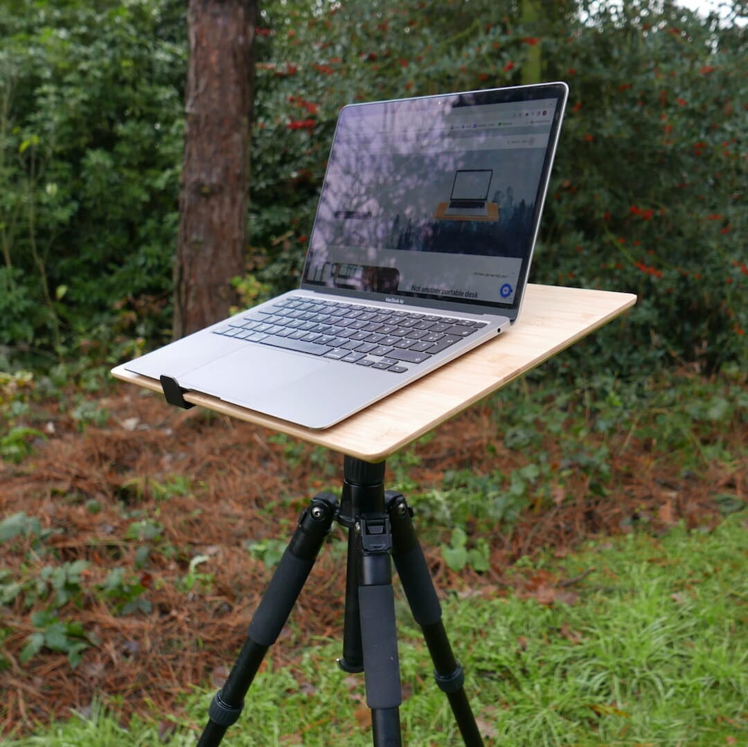 Small Bamboo Tripod Desk - Adjustable - Inclination and Height ...