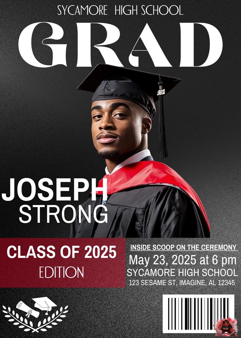 Magazine Graduation Invitation Template for Digital or Print | CANVA ...