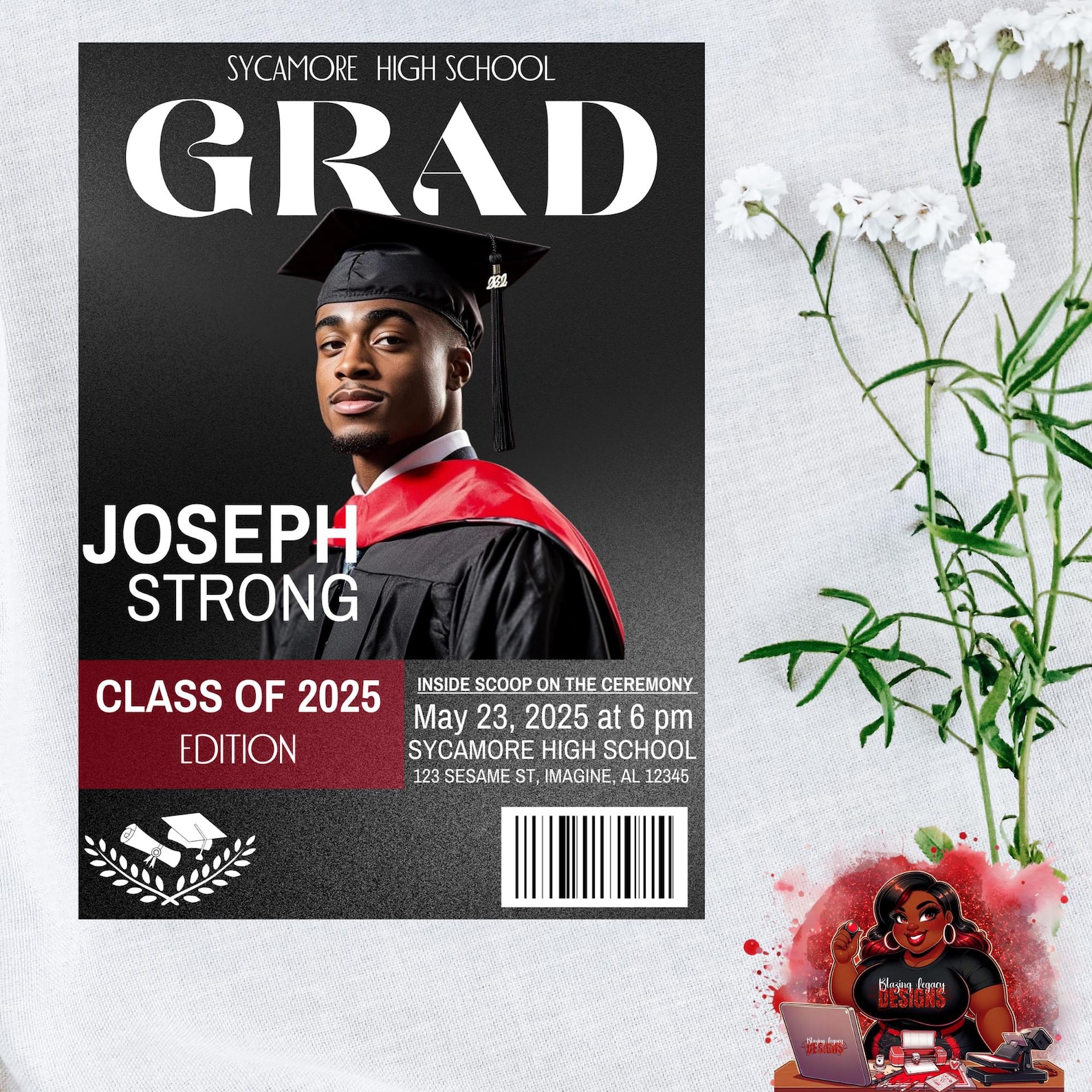 Magazine Graduation Invitation Template for Digital or Print | CANVA ...