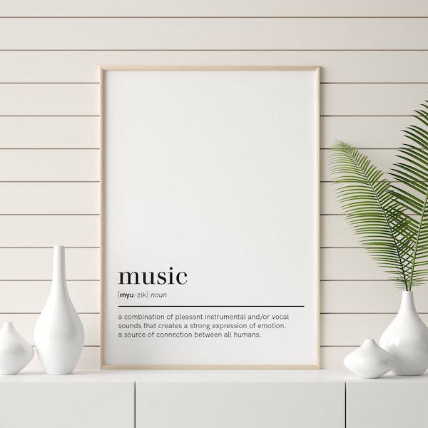 Music Definition Printable Art - Etsy