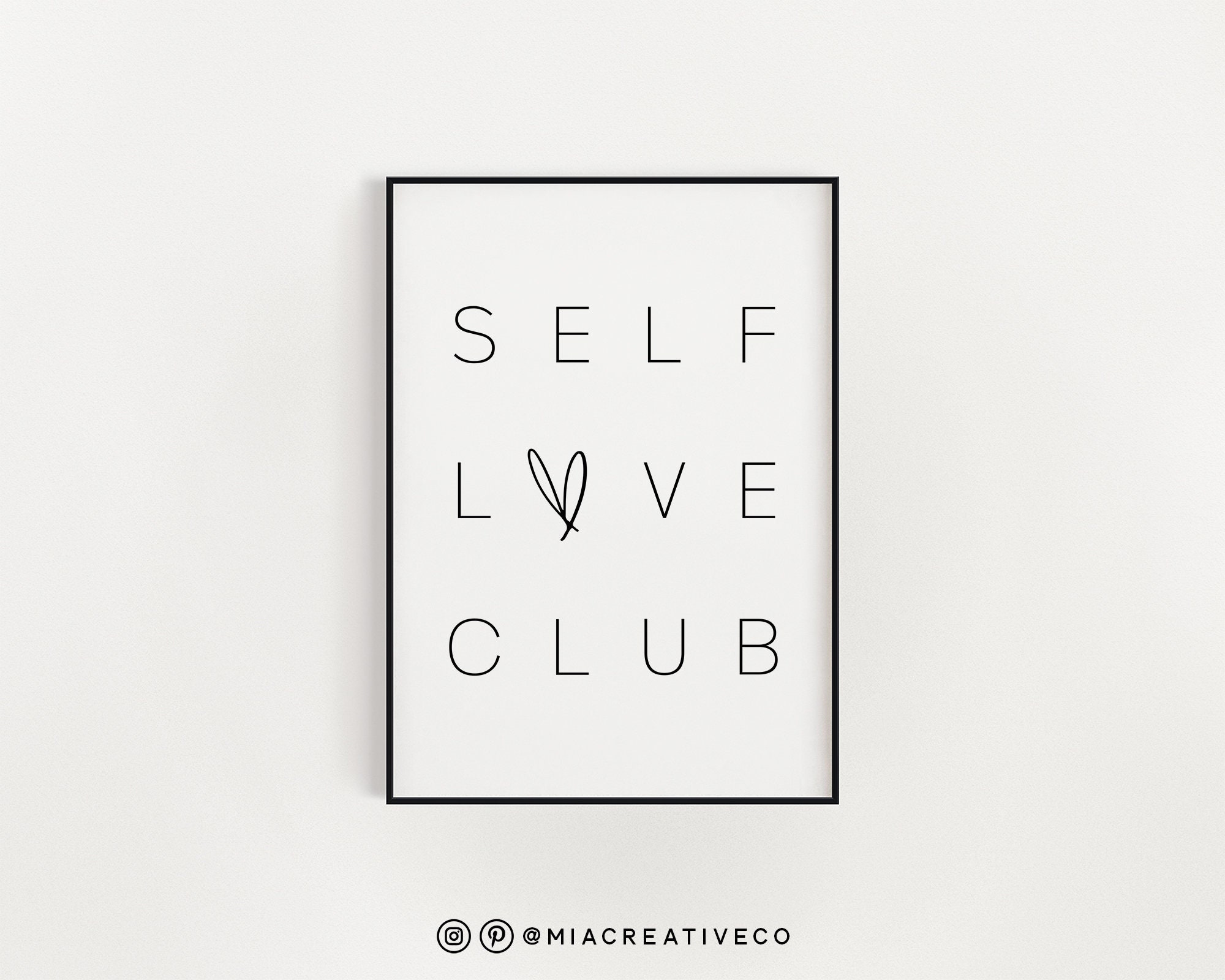 Self Love Club Printable Wall Art, Modern Minimalistic Poster ...