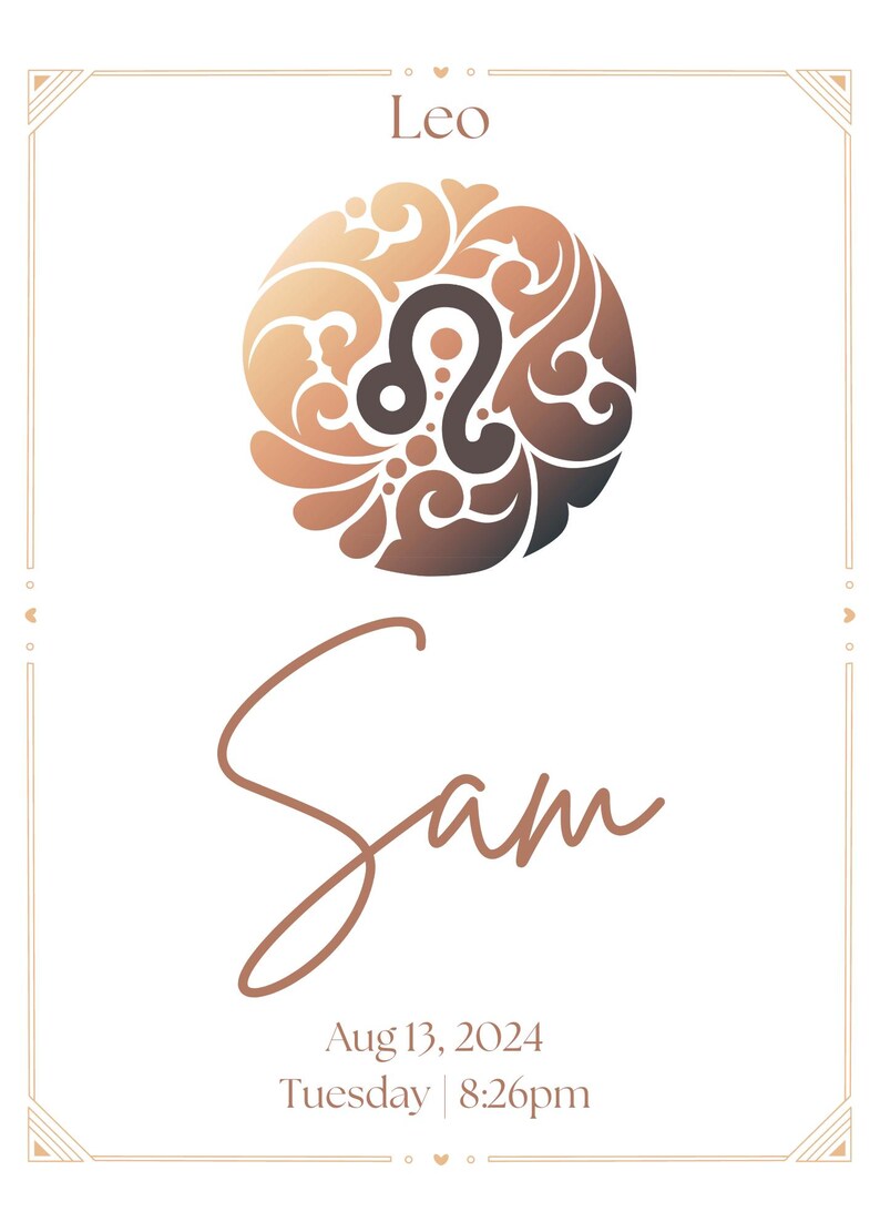 Zodiac Personal Date of Birth Poster - Etsy