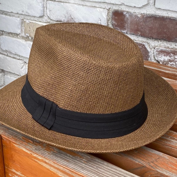 Flat Brim Straw Hat - Etsy