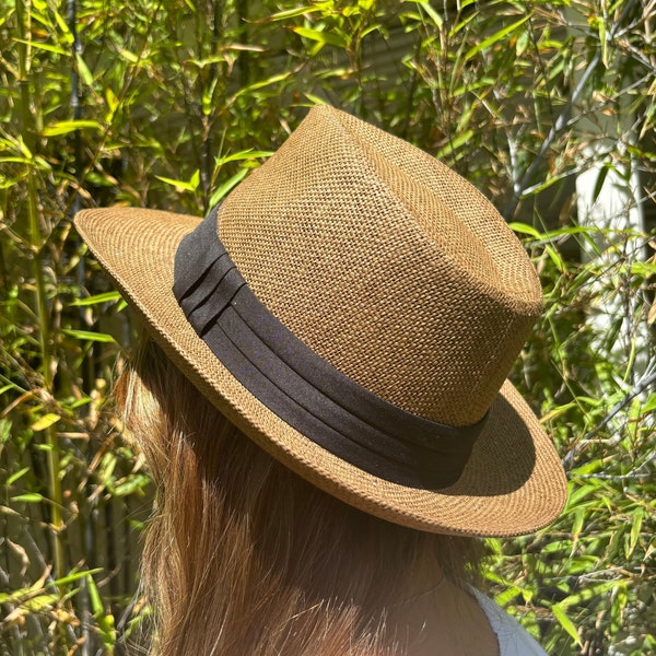 Flat Brim Straw Hat - Etsy