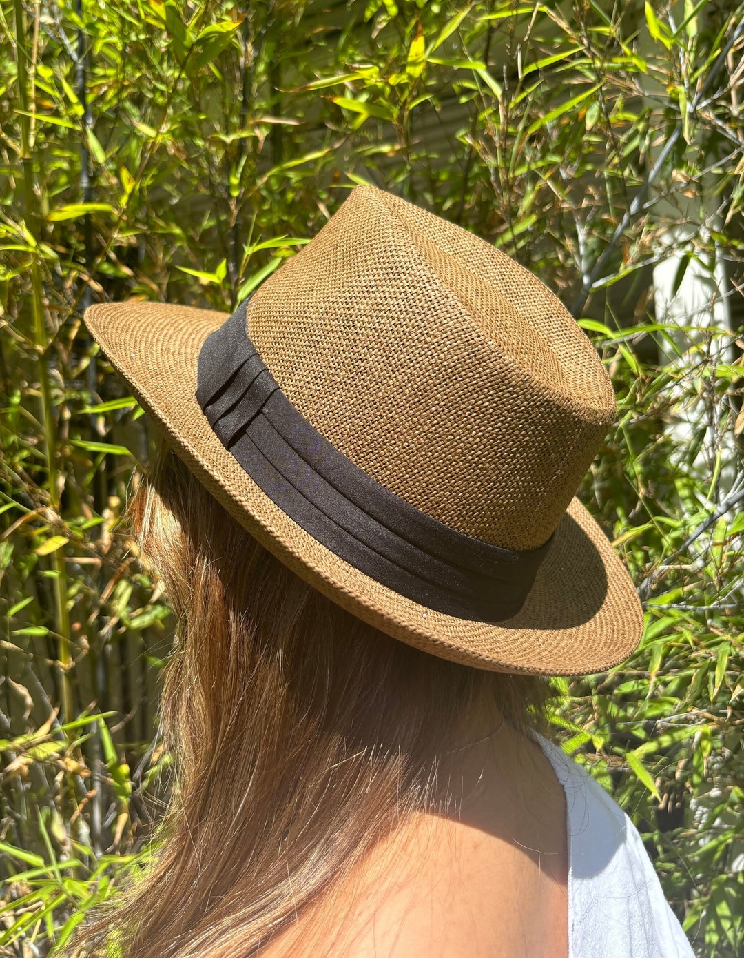 Unisex Panama Authentic Brown Woven Palm Hat, Summer Hat, Beach Hat ...