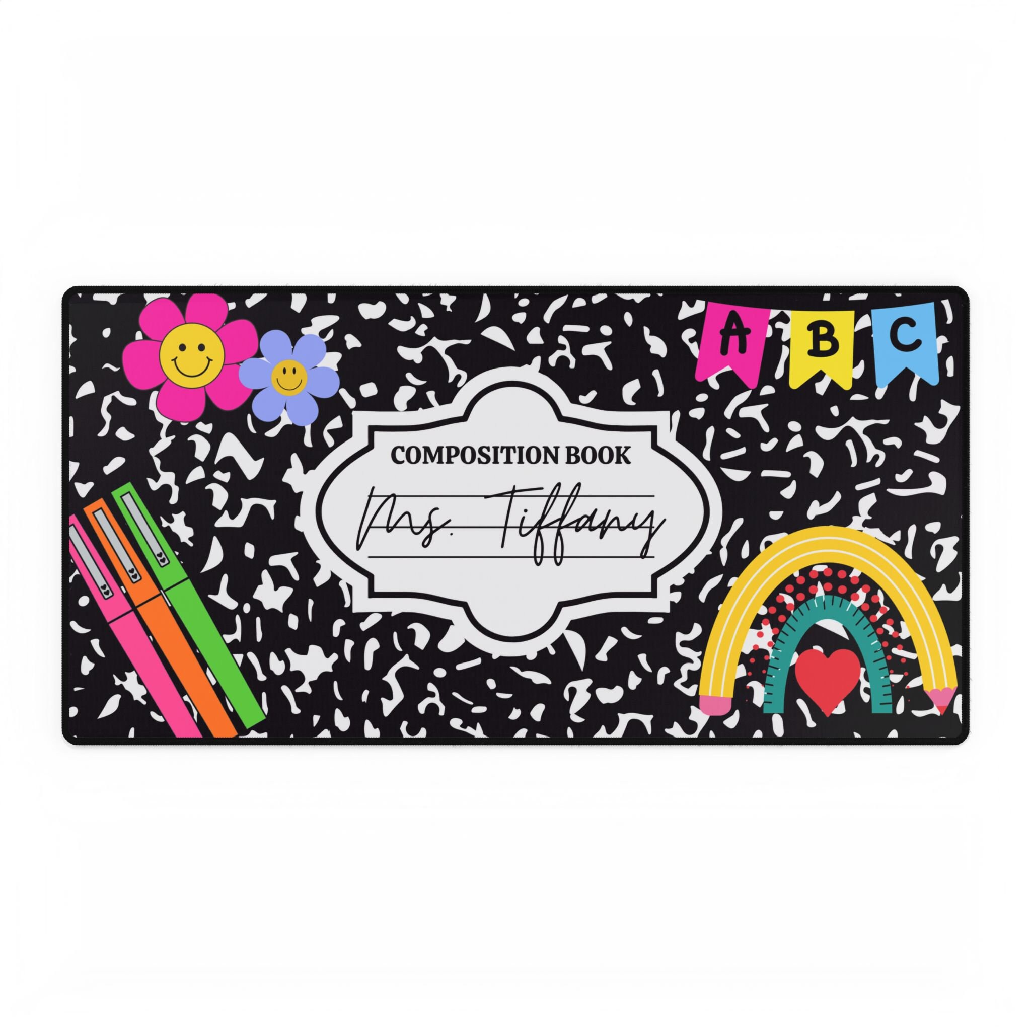 Personalized Teacher Compostion Notebook Desk Mat, Classroom Decor ...