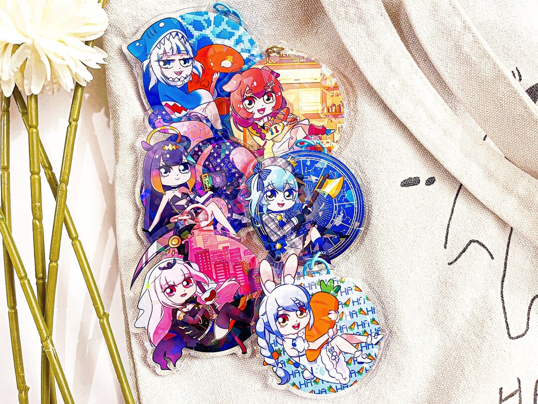 3" Hololive Chibi Keychains - Cute Holographic Anime Charms - Holomyth ...