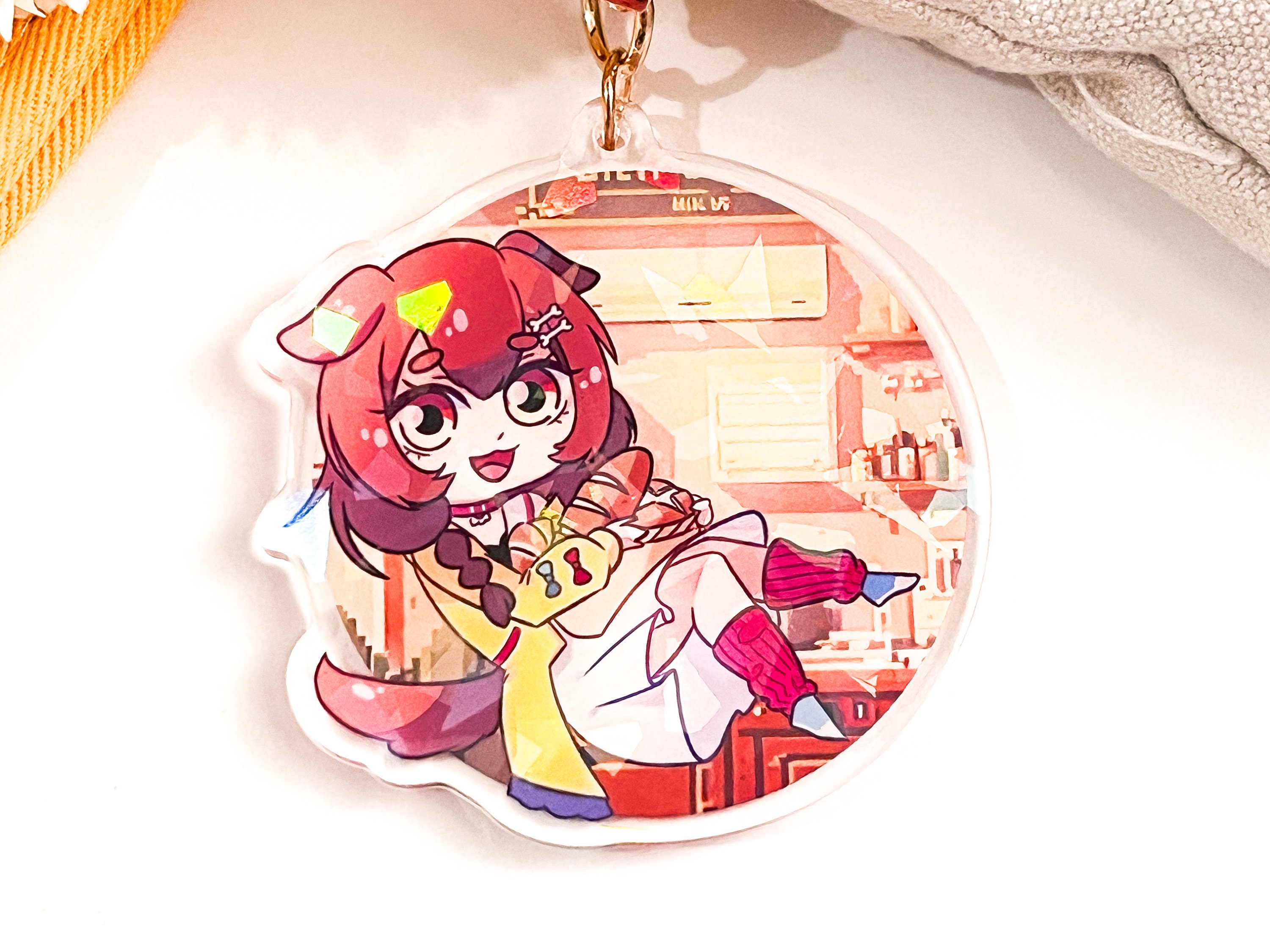 3 Hololive Chibi Keychains Cute Holographic Anime - Etsy