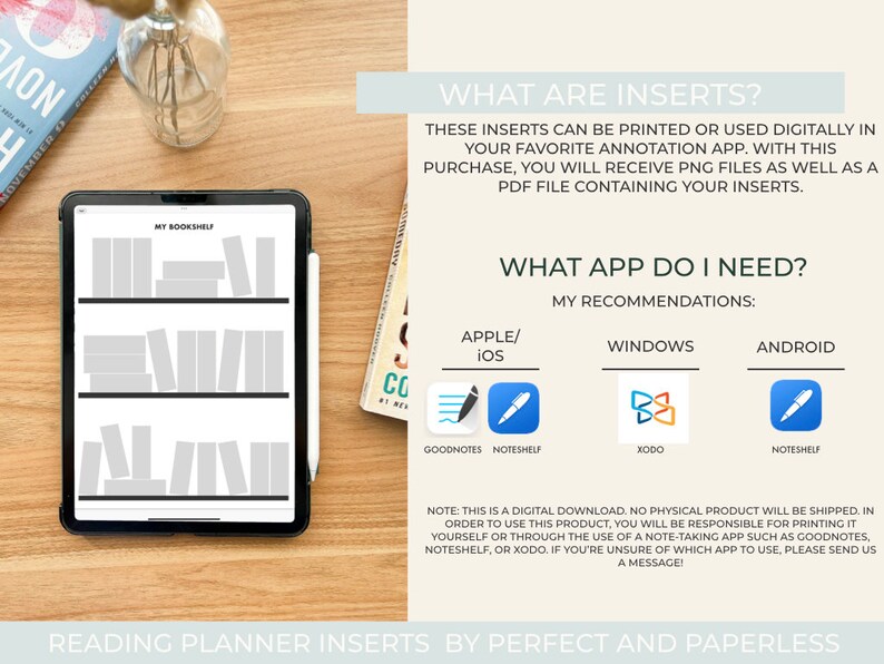Reading Planner Inserts Book Journal Book Tracker Reading Tracker ...
