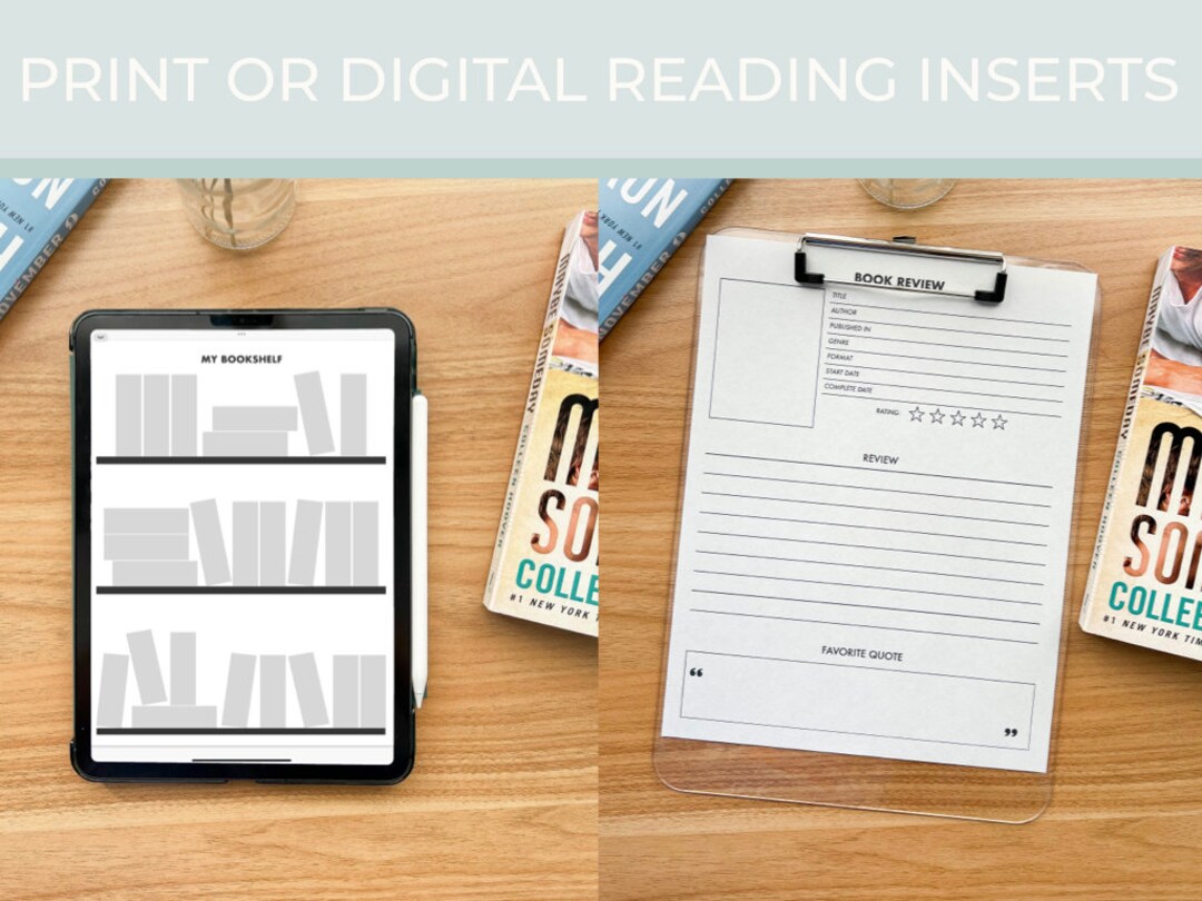 Reading Planner Inserts | Book Journal | Book Tracker | Reading Tracker ...