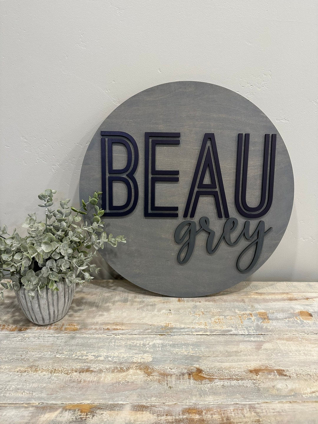 Round Wood Nursery Sign / Boy Nursery Sign / Nursery Decor / Boy Sign ...