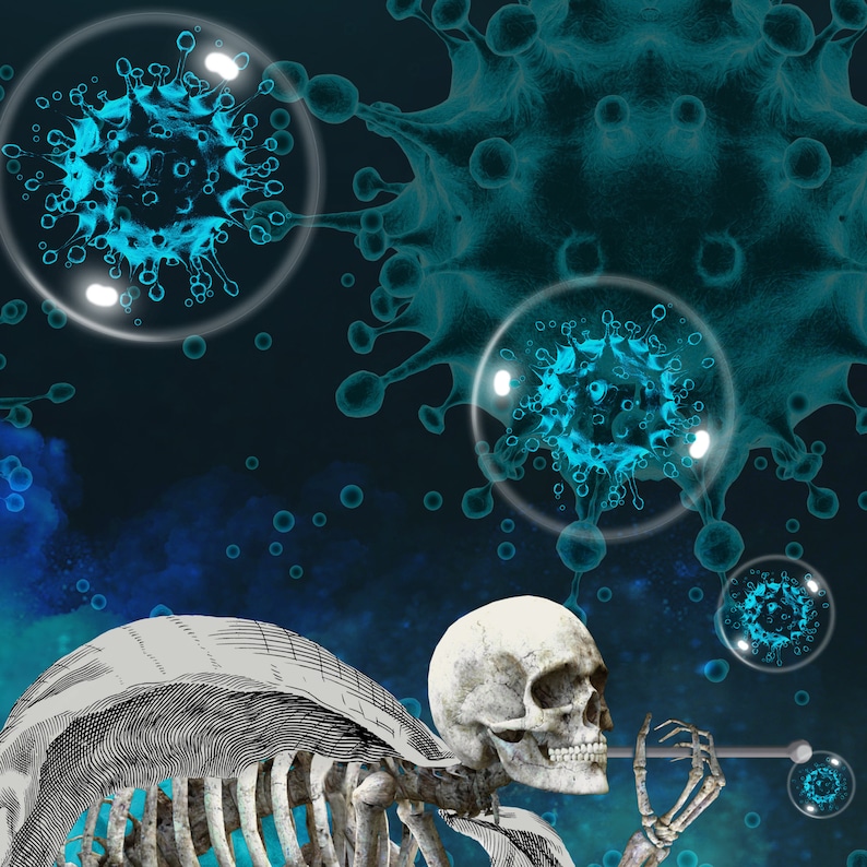 Memento Mori Death Blowing Bubbles Skeleton Death Digital Composite Art ...