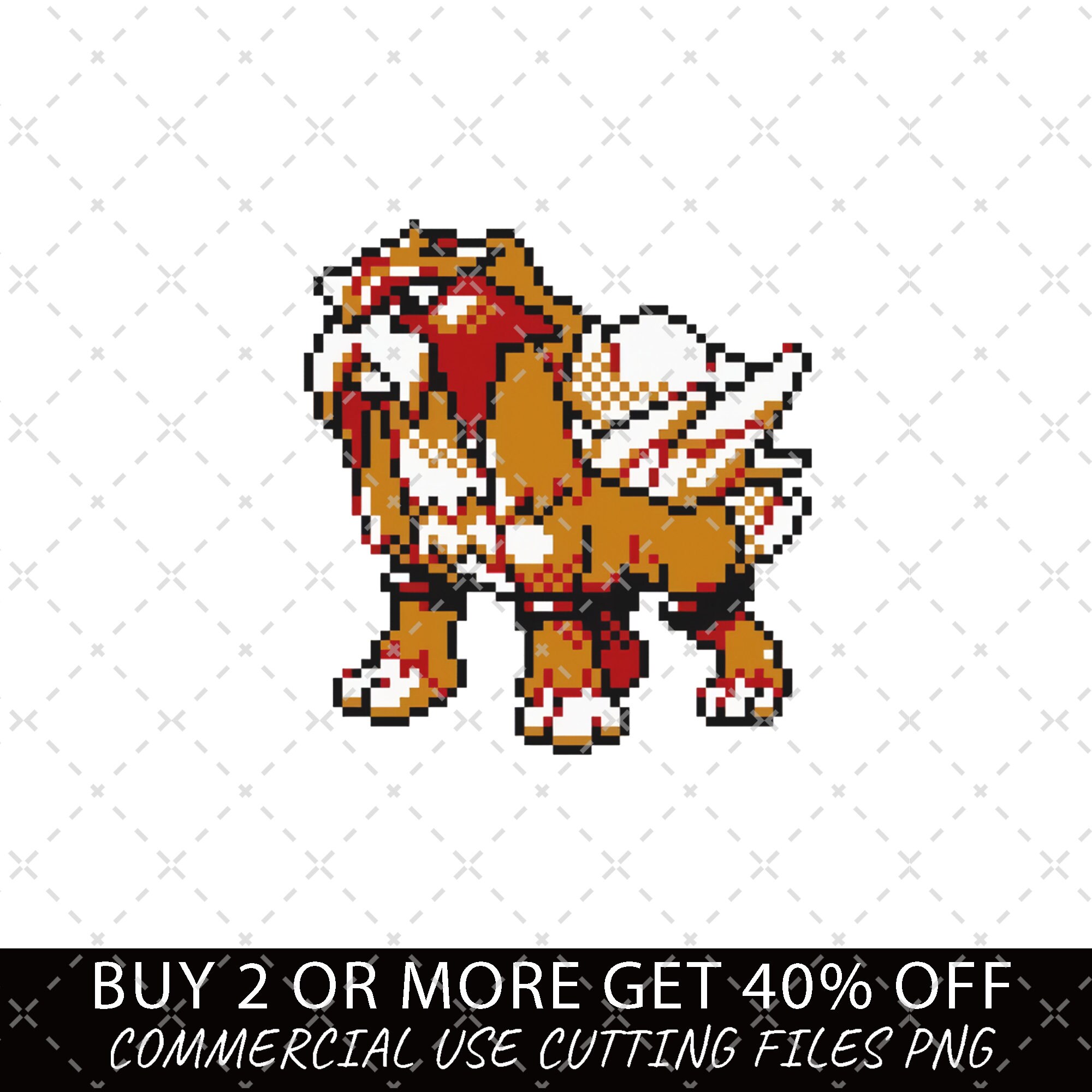 Entei Pixel Art Grid