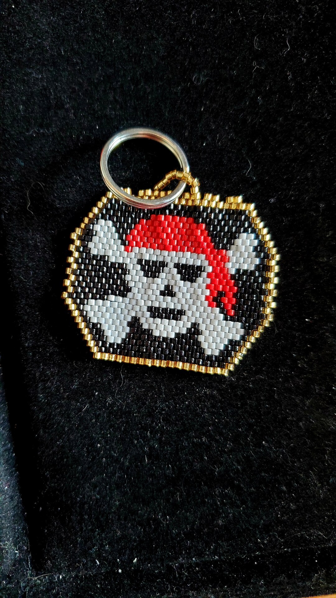 Pirate Skull Beaded Keychain - Etsy