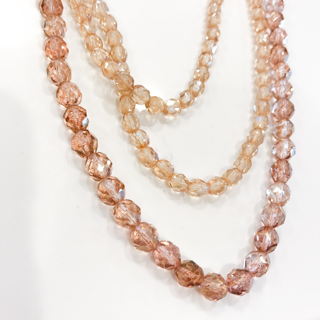 3-strand Crystal Beaded Necklace - Etsy