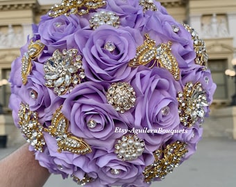 Lilac Quinceañera Bouquet, Butterfly Theme, Lilac Quince Bouquet ...
