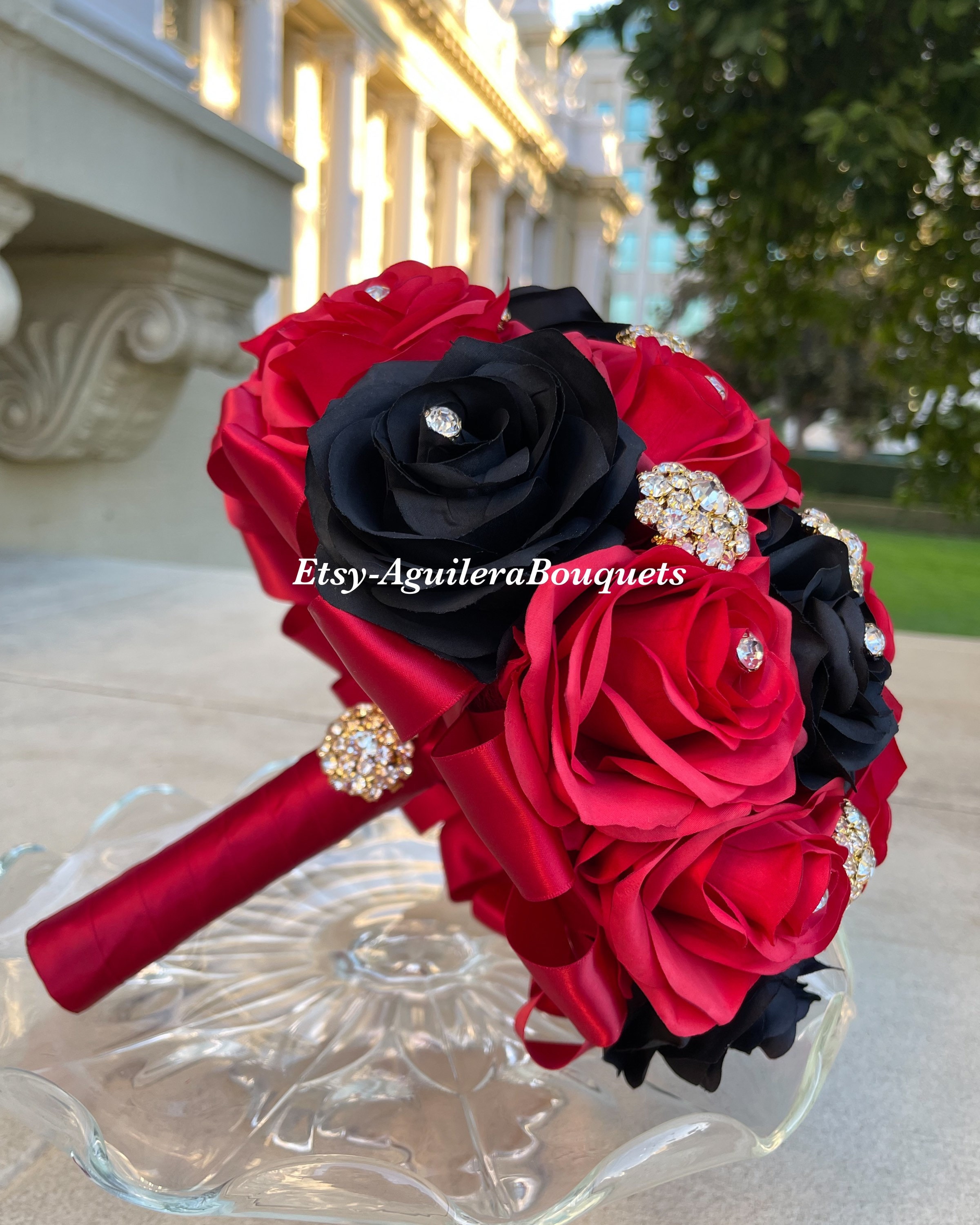 Red and Black Quince Bouquet Red and Black Bouquet Red and - Etsy