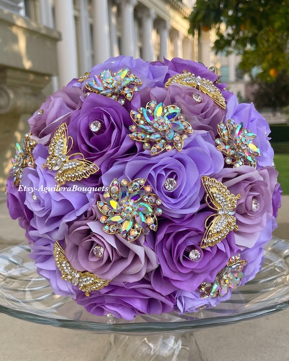 Purple And Gold Wedding Flowers